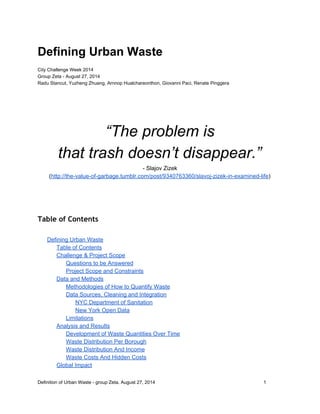 Defining Urban Waste(Memo) | PDF
