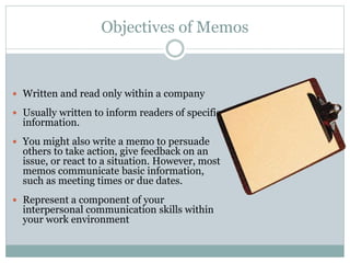 Memo and other letter formats | PPT