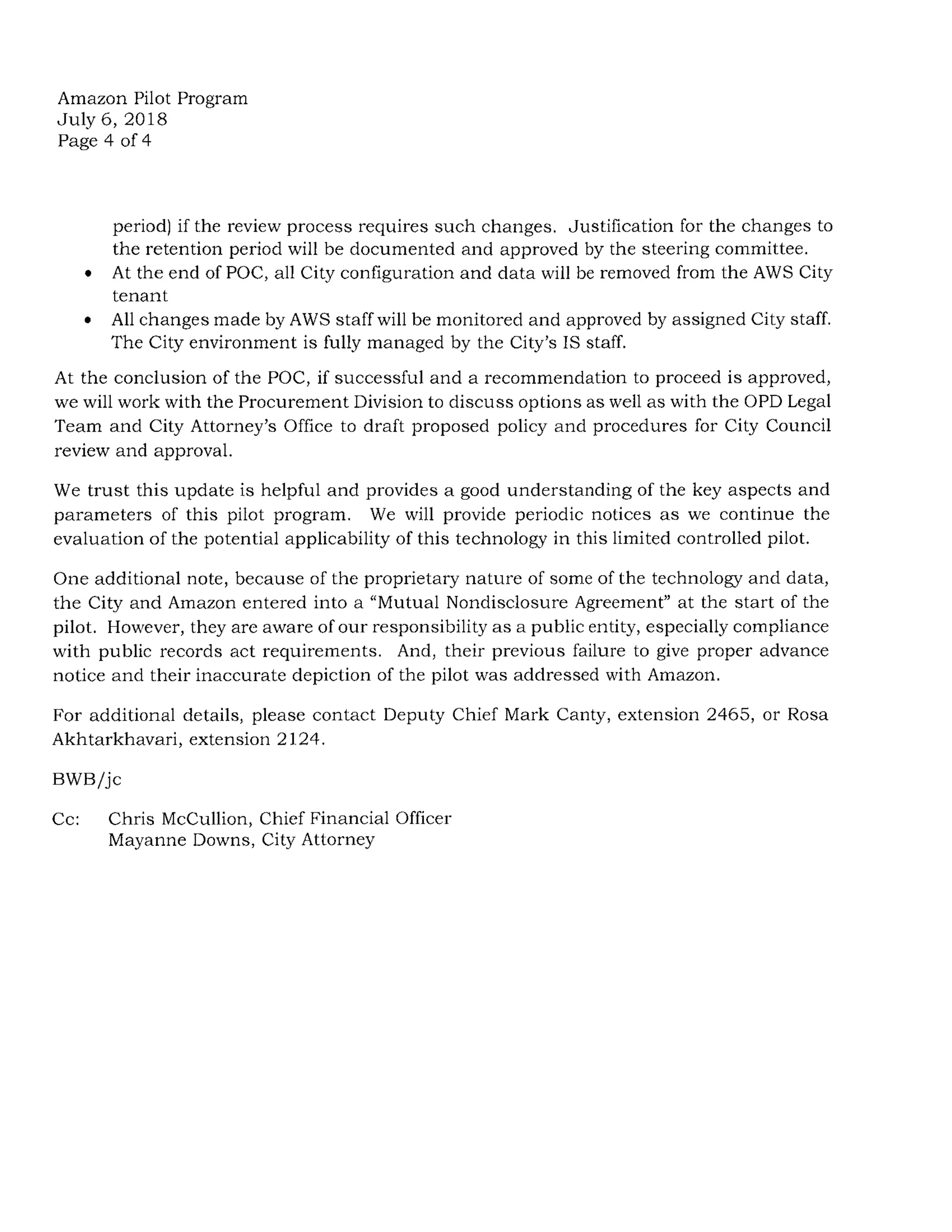 Memo 7.6.18 pilot program | PDF