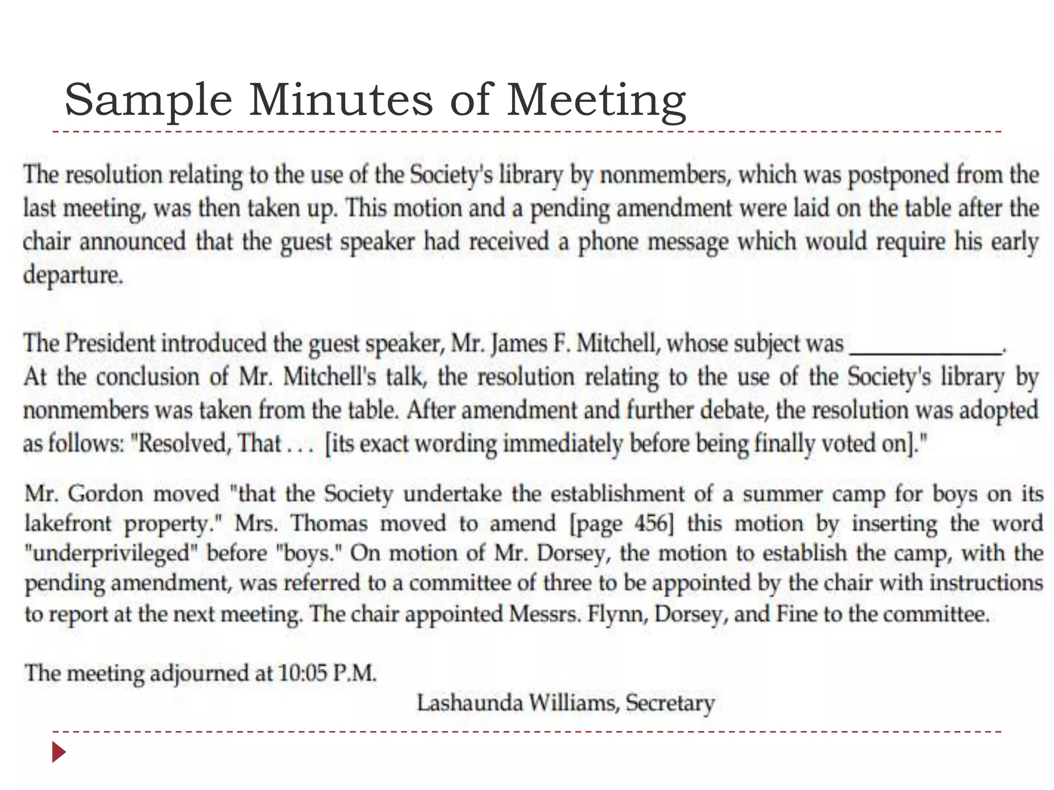 Memo and minutes of meeting | PPTX