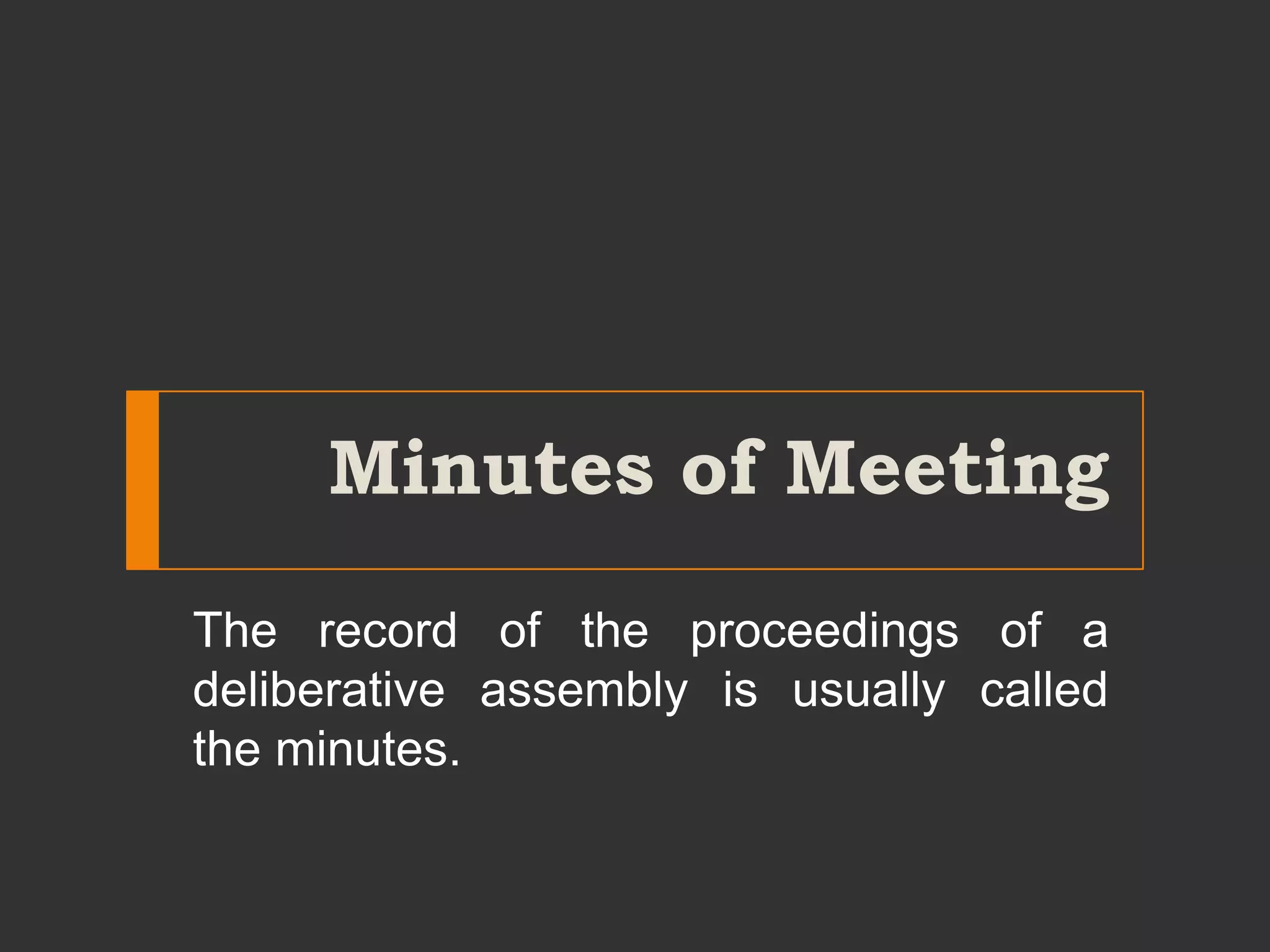 Memo and minutes of meeting | PPTX