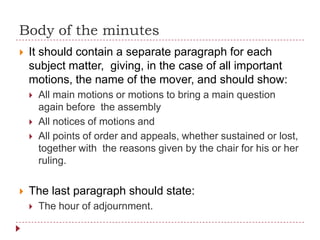Memo and minutes of meeting | PPT
