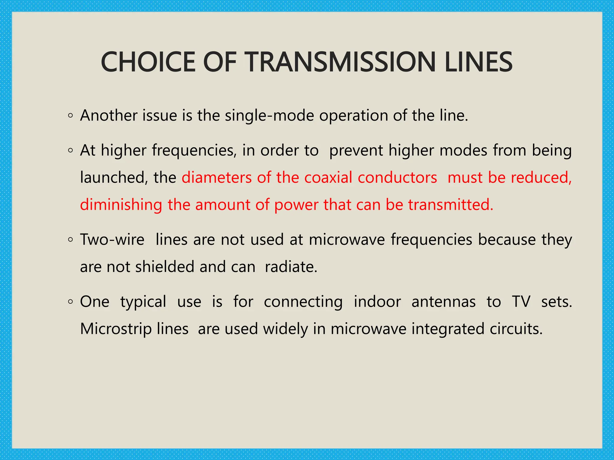 Electromagnetic Spectrum & Transmission line Theory | PPT