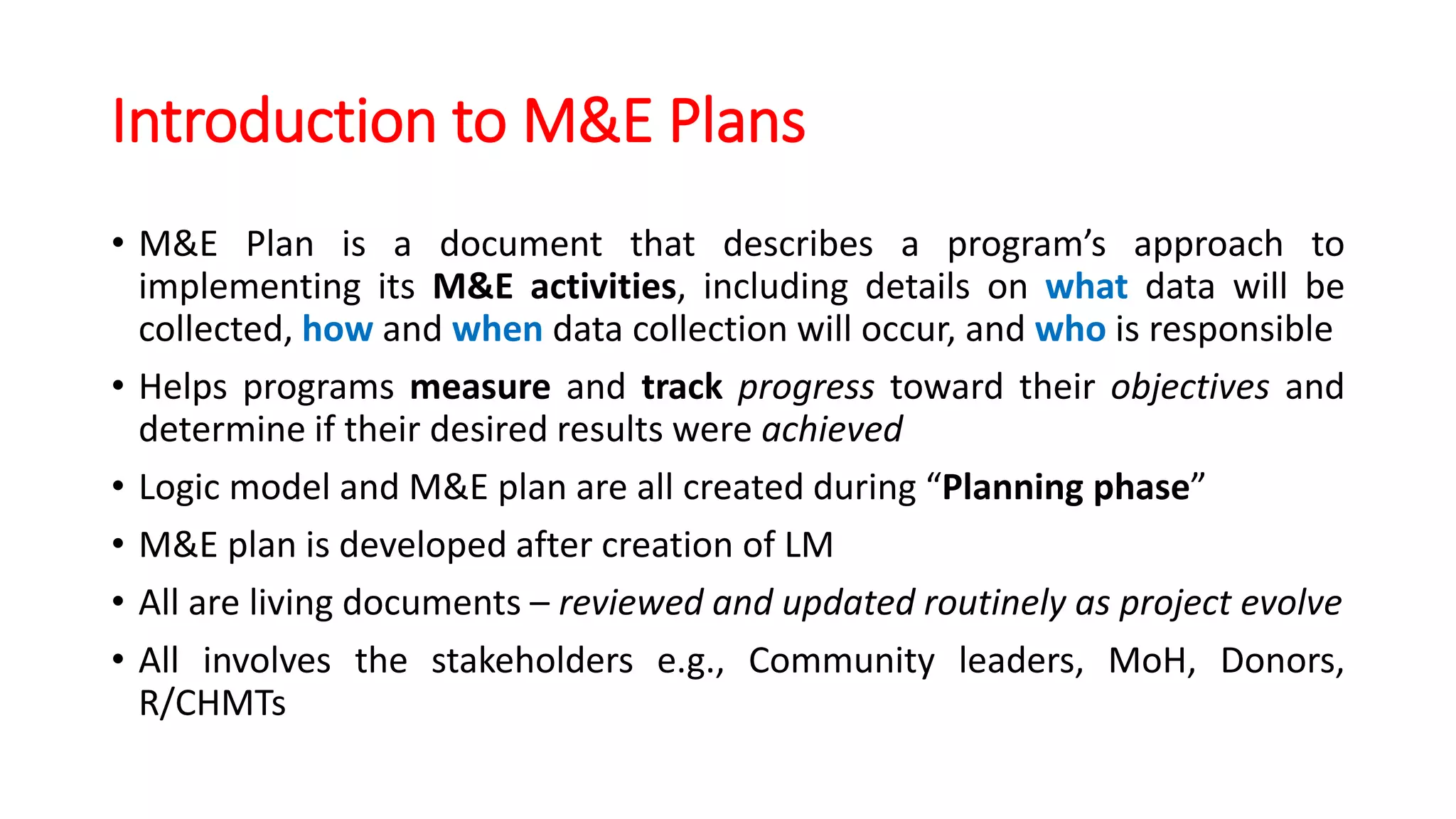 M&E Plan | PPTX