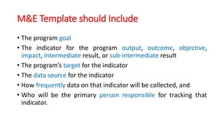 M&E Plan | PPTX