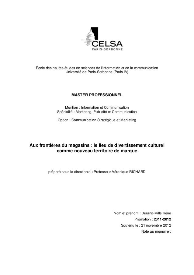 mémoire master meef exemple