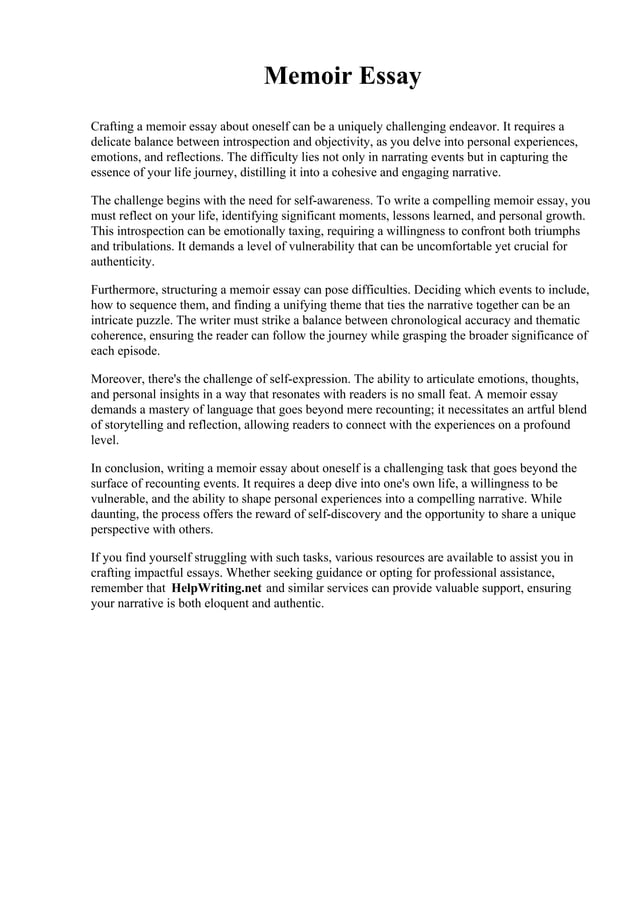 Memoir Essay | PDF