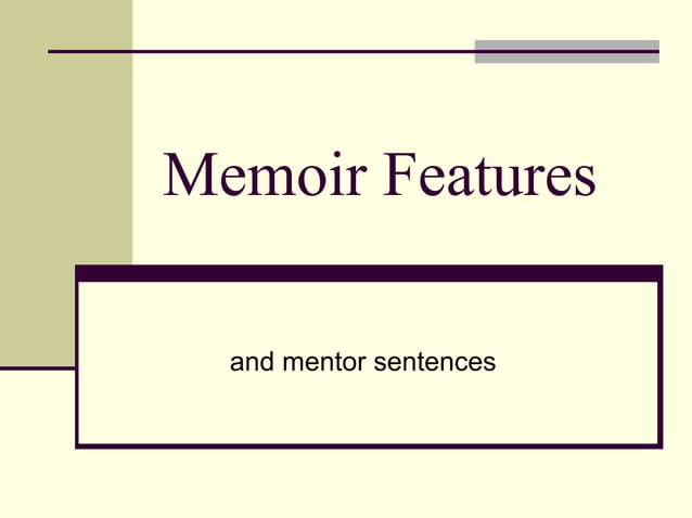 Memoir features | PPT