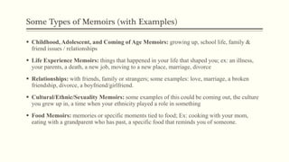 Memoirs and biographies | PPTX