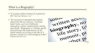 Memoirs and biographies | PPTX