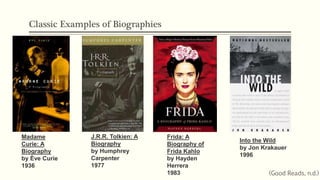 Memoirs and biographies | PPTX