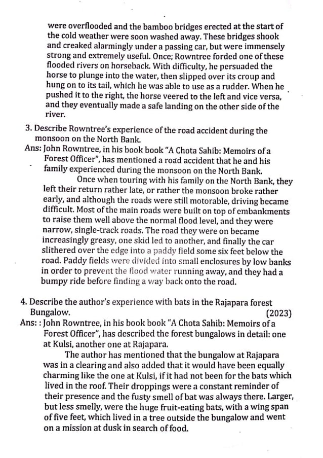 Memoirs of a Chota Sahib AHSEC Class 12 English notes | PDF