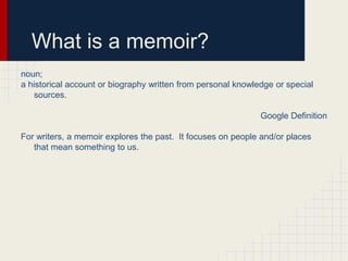 Memoir Writing | PDF