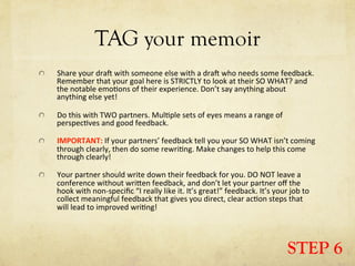 Memoir writing process steps | PDF | Screenwriting | Content Production