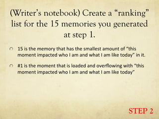 Memoir writing process steps | PDF | Screenwriting | Content Production