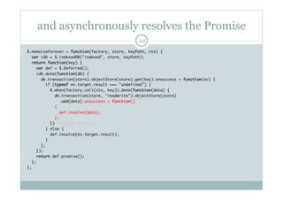 Persistent Memoization with HTML5 indexedDB and jQuery Promises | PDF