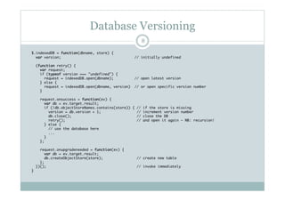 Persistent Memoization with HTML5 indexedDB and jQuery Promises | PDF