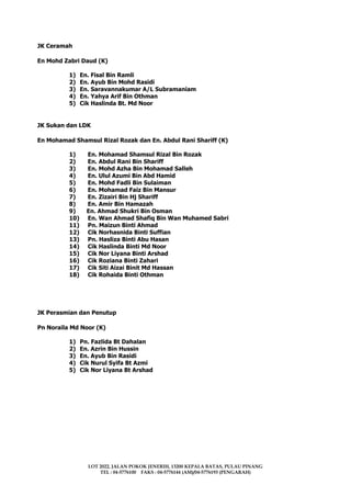 Memo Lantikan Jawatankuasa MSR ILPKBPP Sesi 1/2009 | PDF