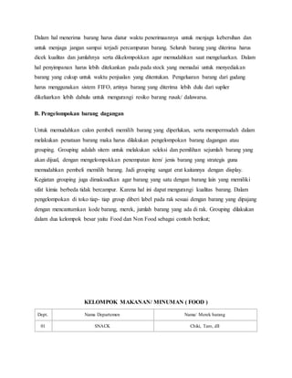 Memonitoring penataan atau dispay prodak | DOCX
