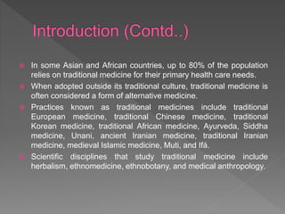 Introduction to Traditional Medicine | PPTX