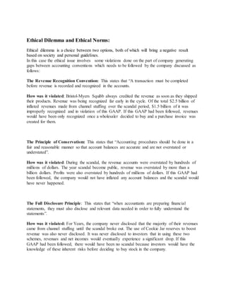 Memo on ethical issue of deceiving accounting practices faced by ...