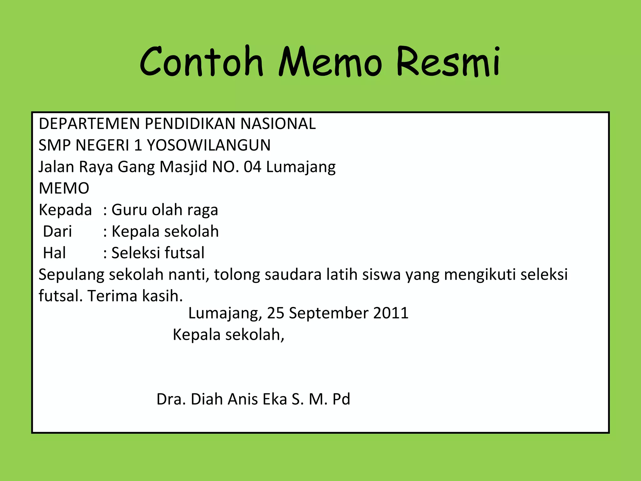 Memo ppt | PPT