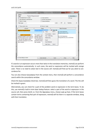Guide to MemoQ | PDF | Desktop Publishing | Computer Software and Applications