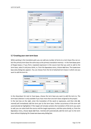Guide to MemoQ | PDF | Desktop Publishing | Computer Software and Applications