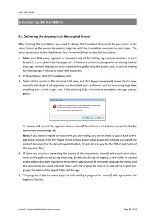 Guide to MemoQ | PDF