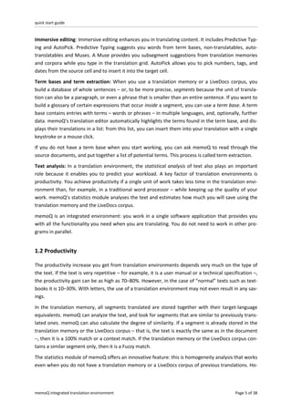 Guide to MemoQ | PDF | Desktop Publishing | Computer Software and Applications