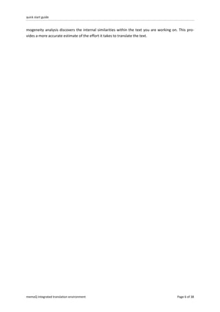 Guide to MemoQ | PDF | Desktop Publishing | Computer Software and Applications