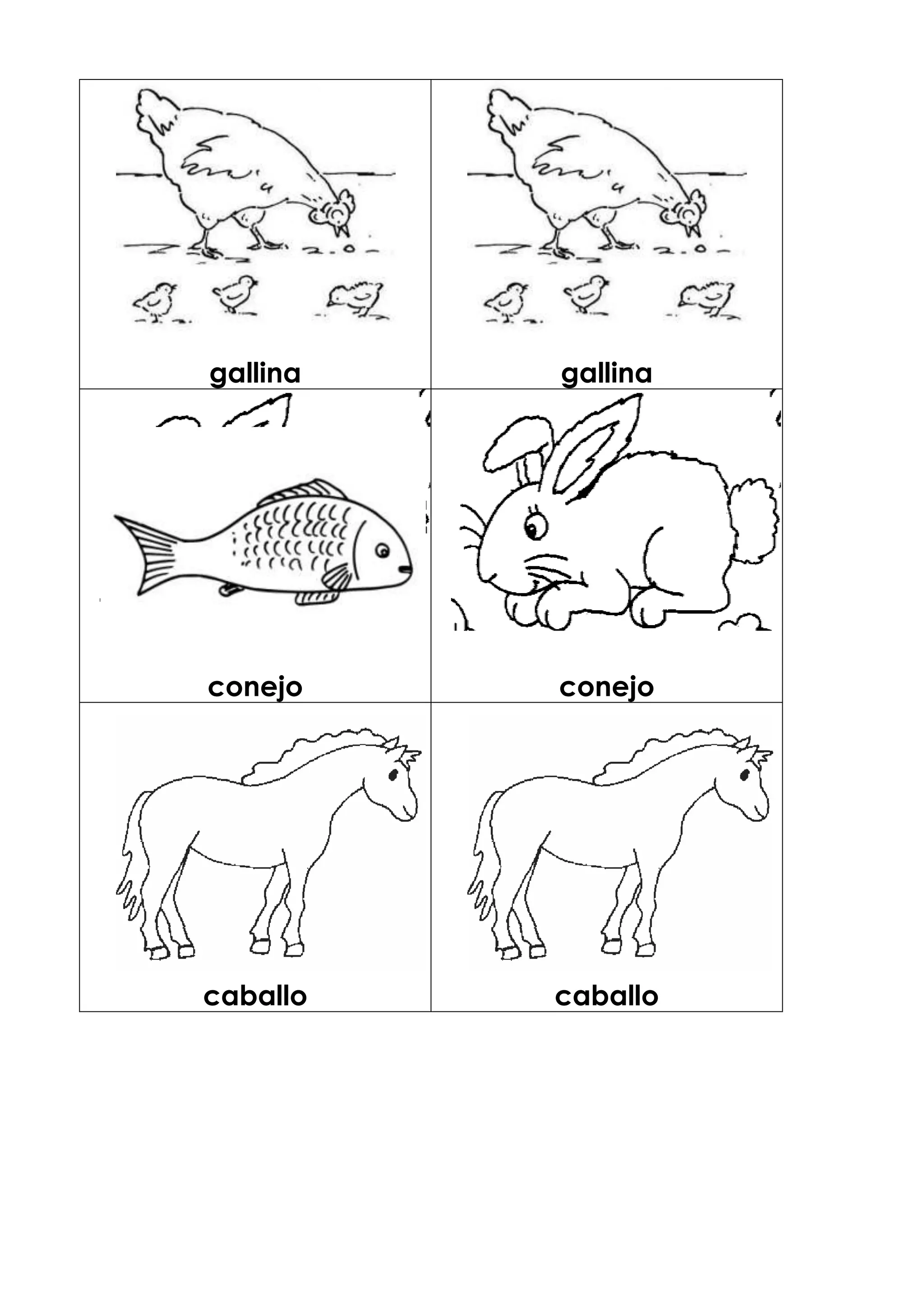 Memorama de animales de granja | DOCX | Birds | Pets