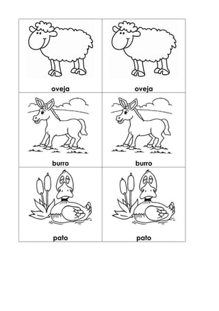 Memorama de animales de granja | DOCX