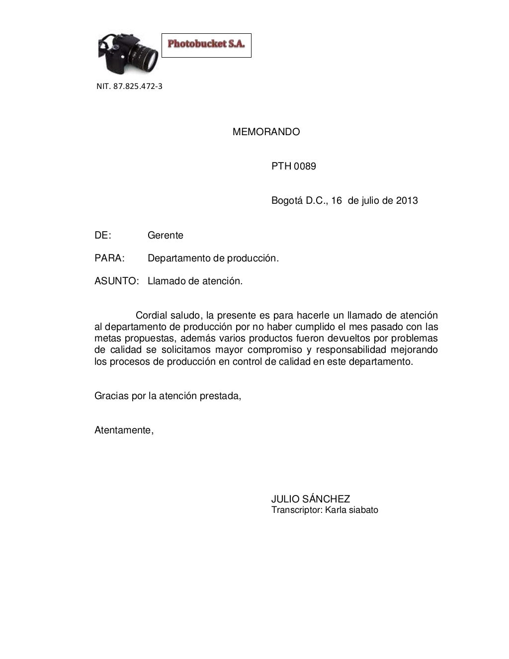 Modelos De Memorando Interno - FDPLEARN