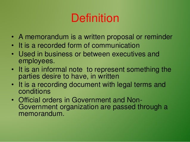 Memorandum Meaning