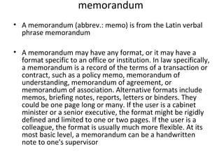 Business Memorandum | PPT