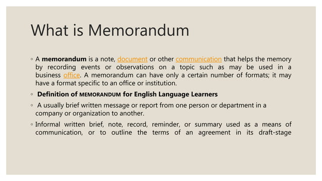 Memorandum | PPTX