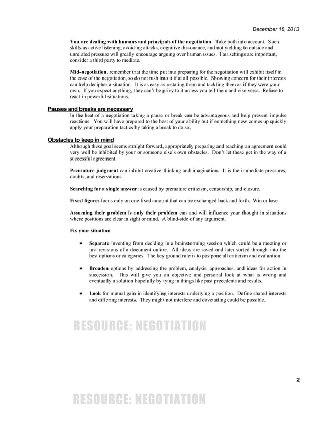 Getting to Yes! Negotiating Agreement Without Giving In - Summary - Memo | DOC | Family and ...