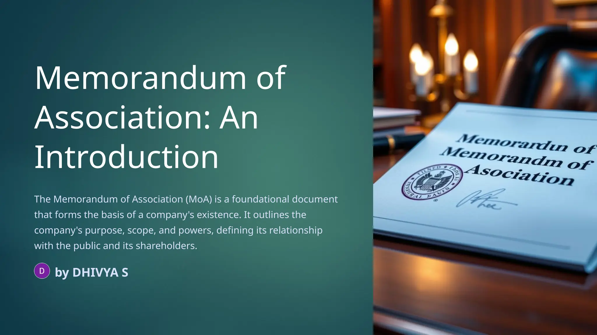Memorandum-of-Association & Articles of Association | PPTX