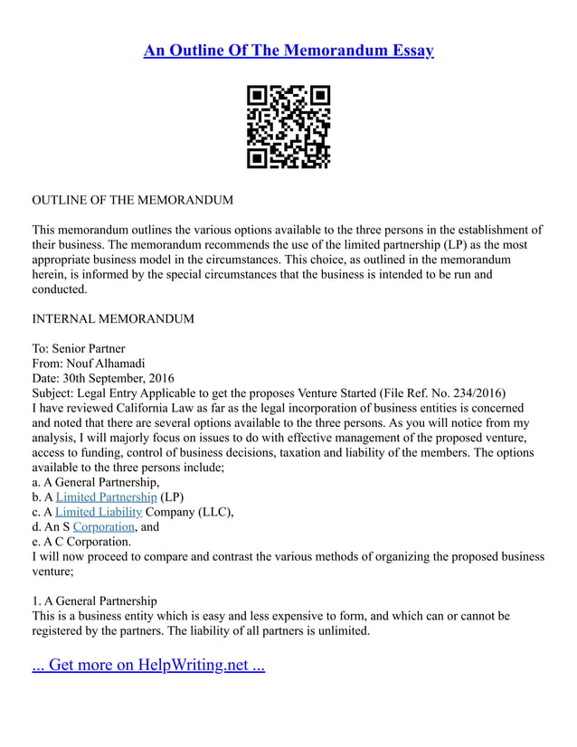 Memorandum Case Study | PDF