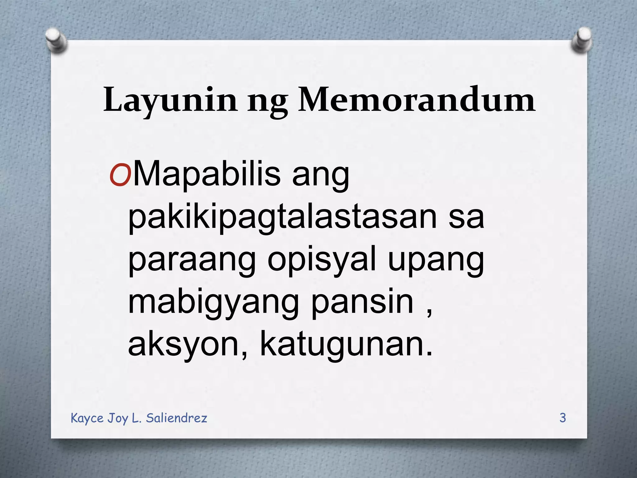Memorandum filipino | PPTX