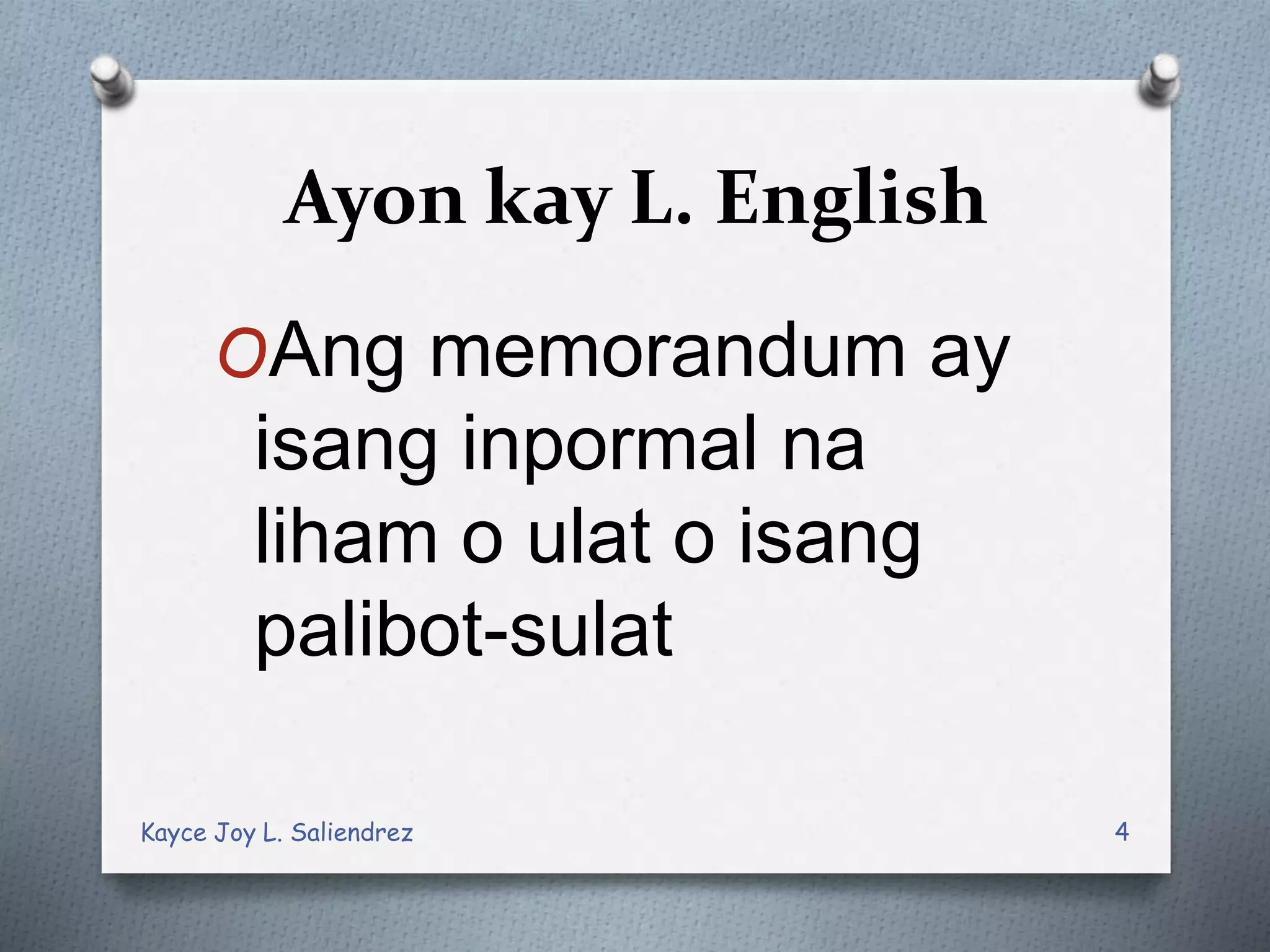 Memorandum filipino | PPTX