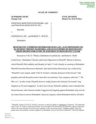 Robert Wolfe Lawsuit - Memorandum in Opposition.pdf | Law