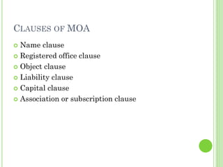 Memorandum of Association | PPTX | Law