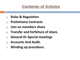 Memorandum of association | PPT | Law