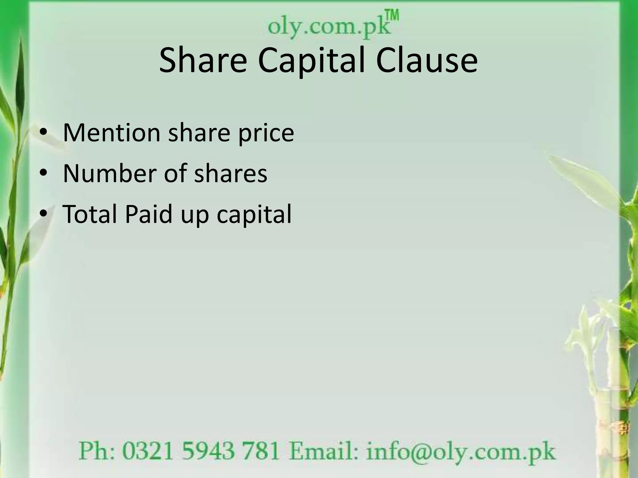 Memorandum of association in Pakistan | PPTX