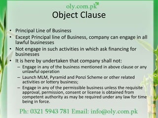 Memorandum of association in Pakistan | PPTX