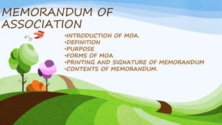 Memorandum of association | PPTX