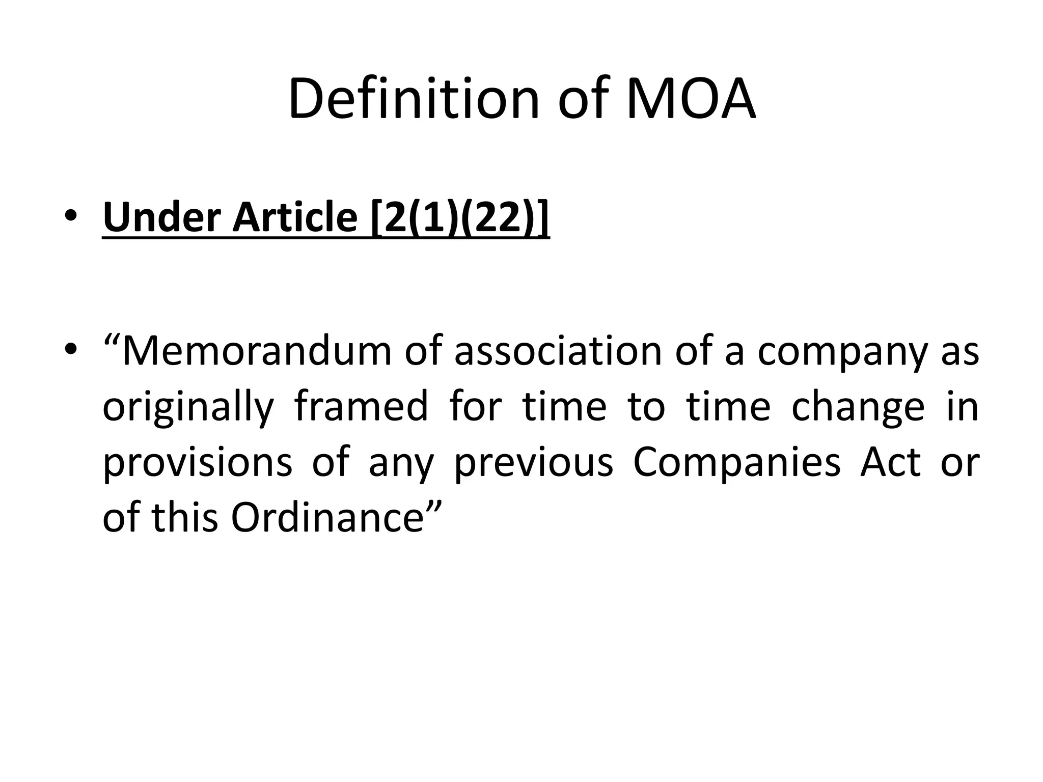 Memorandum of association | PPTX