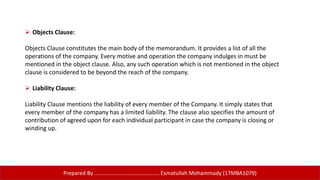 Memorandum of association | PPTX